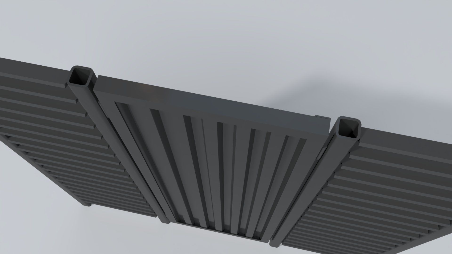 3D model Metal Corrugated Gate with Fence panels VR / AR / low-poly | CGTrader