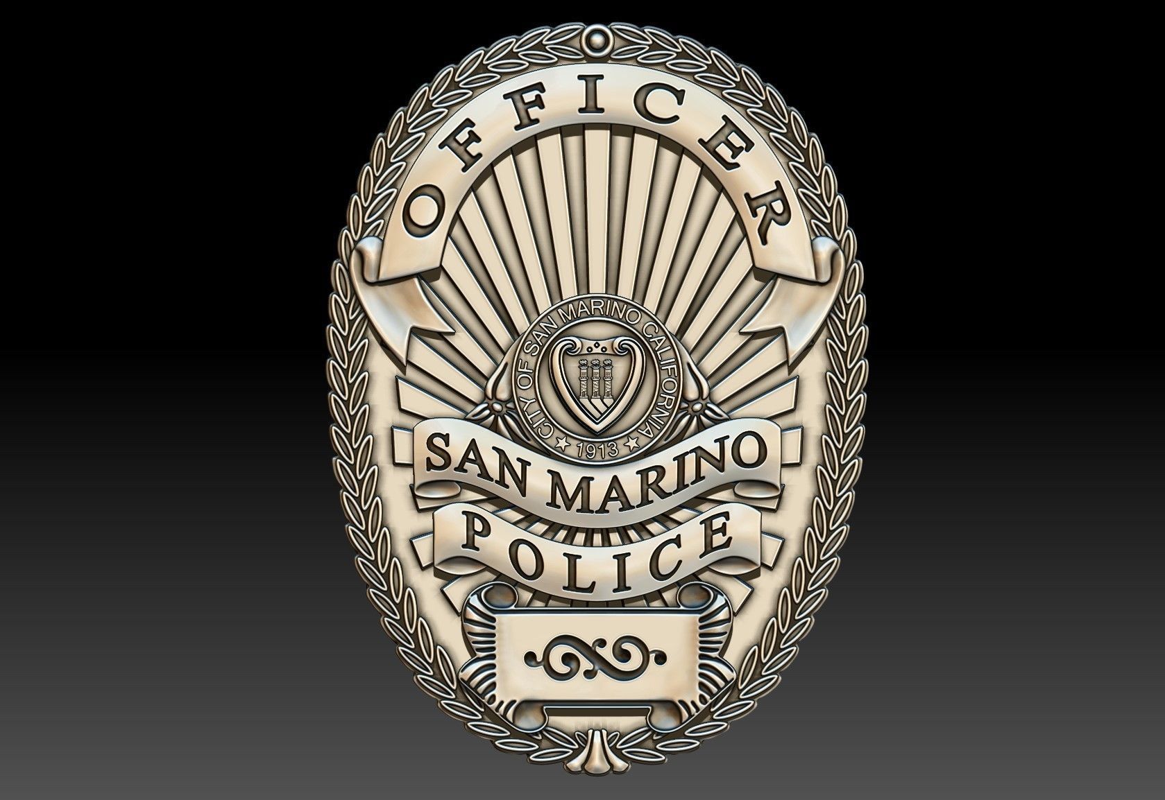Badge 3D model 3D printable | CGTrader