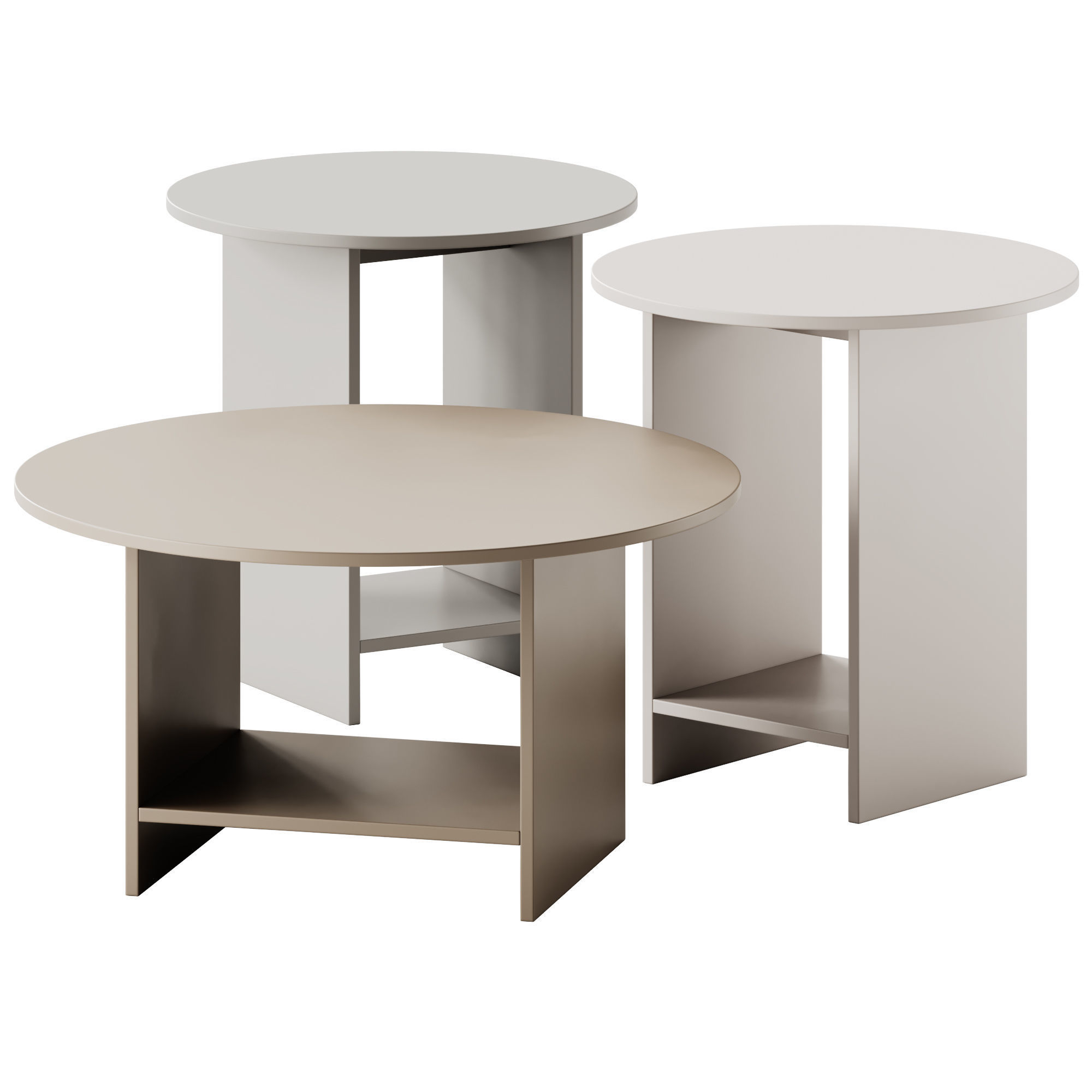 e15 HEIJI Round Coffee Tables set 3D model | CGTrader