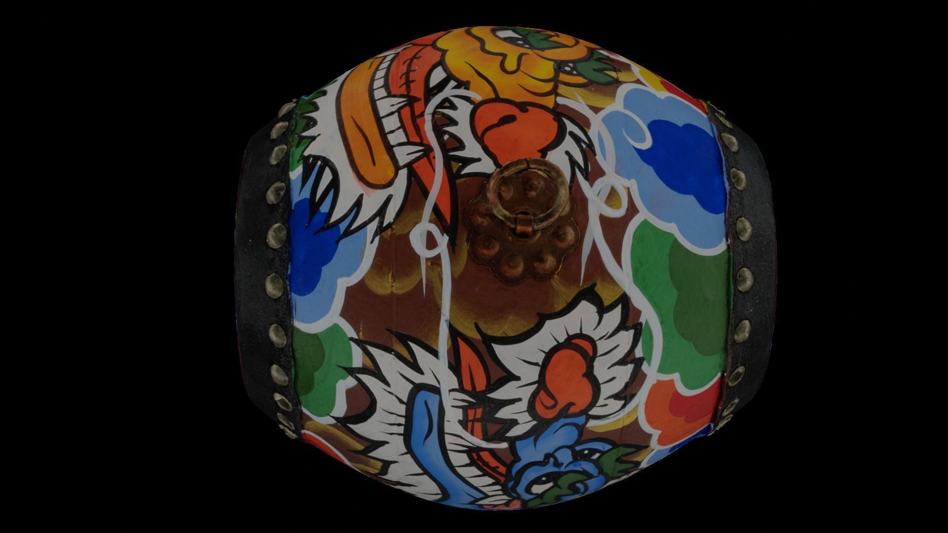 Dancheong Pattern Drum 3D model | CGTrader