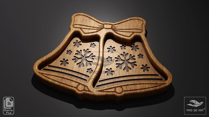 Christmas Bells Tray - CNC Files for Wood 3D model | CGTrader