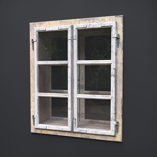 Old Painted Wood Window 3D model | CGTrader