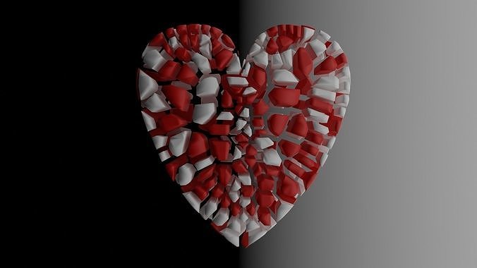 Shattered heart 3D model | CGTrader