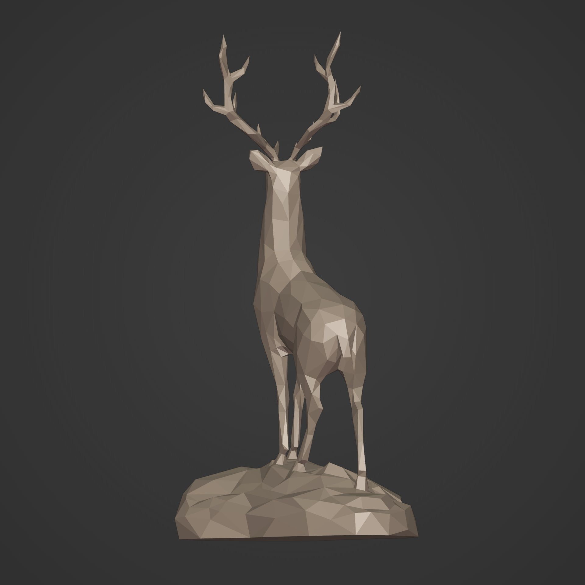 Polygonal Deer Statue - 3D Print Ready 3D model 3D printable | CGTrader