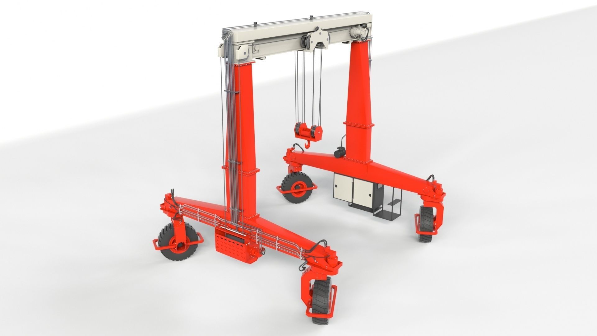 Rubber Tired Gantry Crane Lift 3D model animated rigged | CGTrader