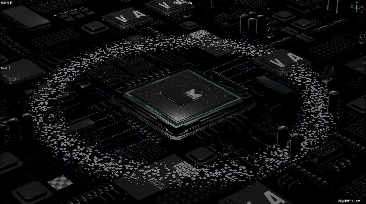 Computer chip motherboard CPU high-tech GPU 3D model 3D model animated ...