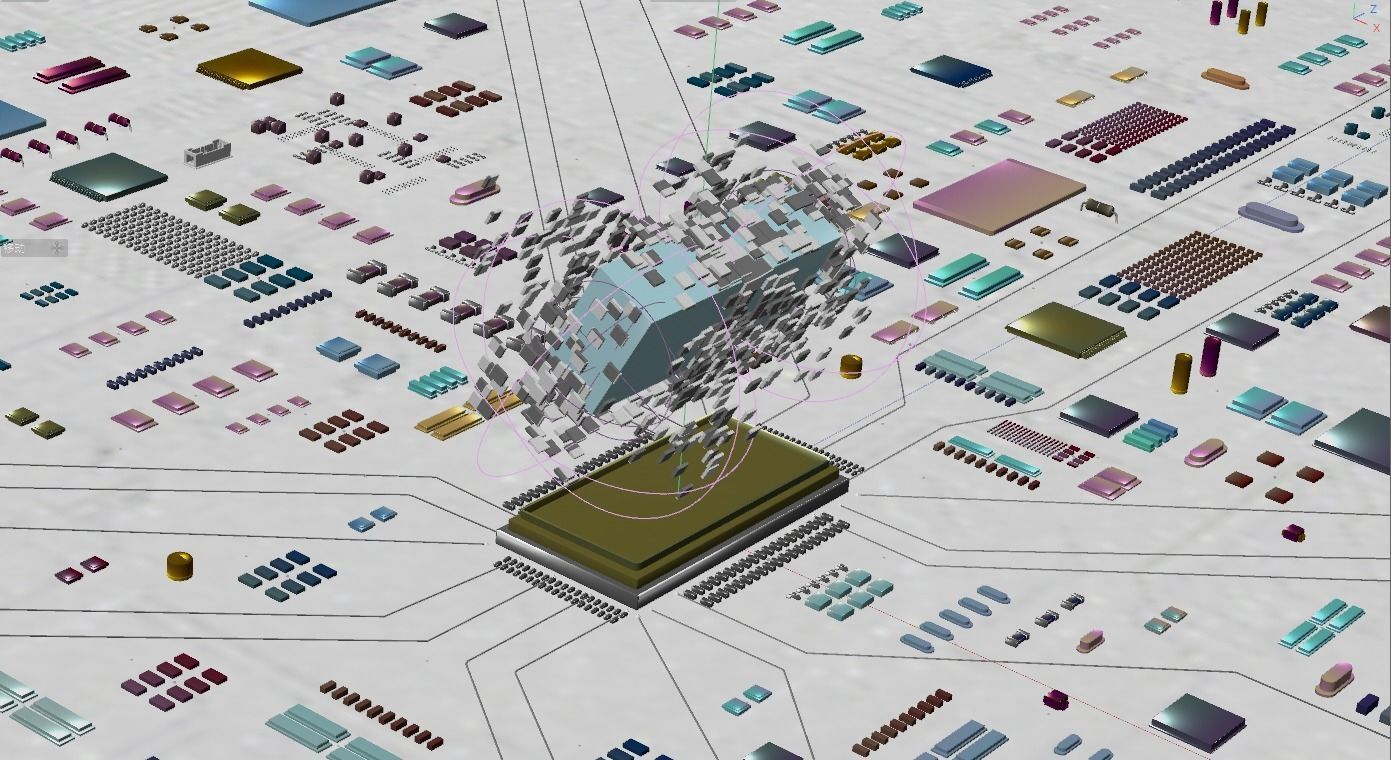 Colorful chip stylized circuit board 3D model 3D model animated | CGTrader