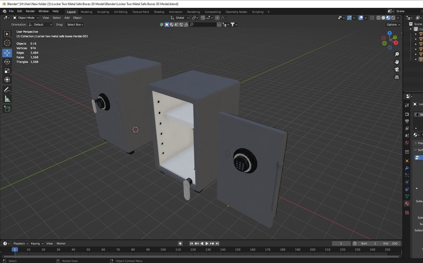 Locker Two Metal Safe Boxes 3D Model 3D model | CGTrader