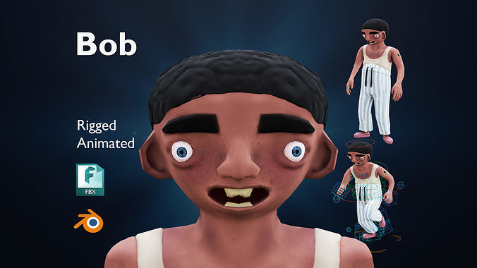 3D model Bob - Rigged Animated Looney Character VR / AR / low-poly ...