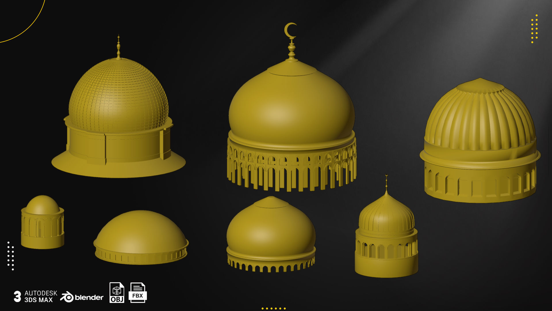 3D model Mosque Dome Base Mesh VR / AR / low-poly | CGTrader