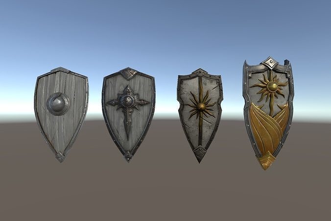3D model PBR Fantasy Weapons Shields VR / AR / low-poly | CGTrader