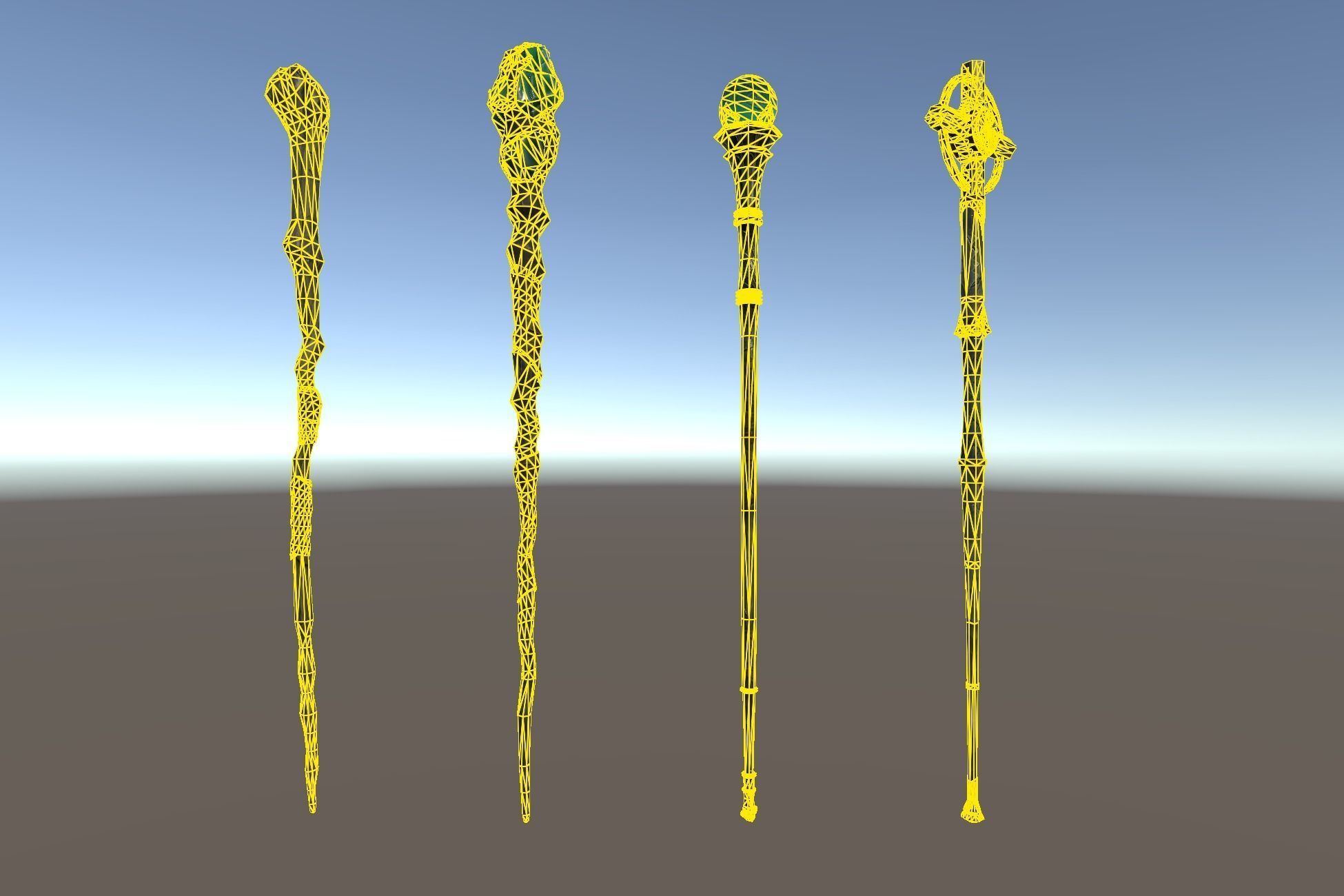 3D model PBR Fantasy Weapons Staffs VR / AR / low-poly | CGTrader