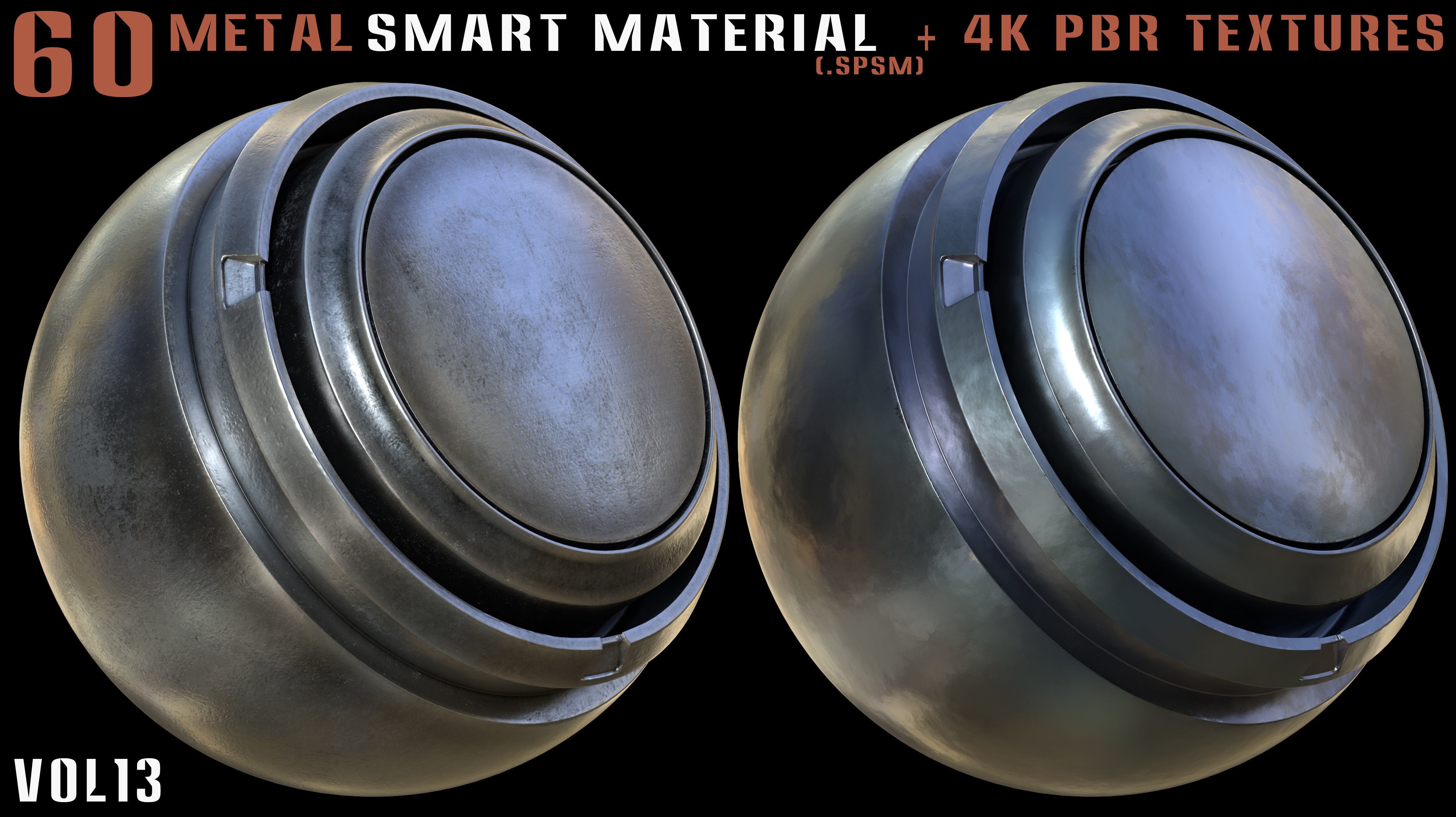 60 Metal Smart Materials and 4k PBR Textures - Vol 13 Texture | CGTrader