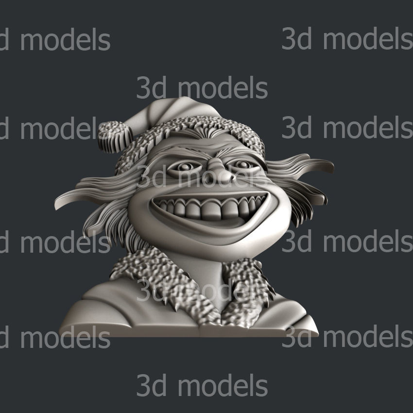3d STL models for CNC router or 3dprinter Grinch P481 3D model | CGTrader