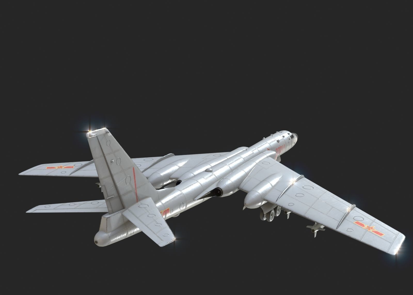 3D model Xian H-6K Strategic Bomber H6K Tu-16 Tu16 Bomber VR / AR / low ...