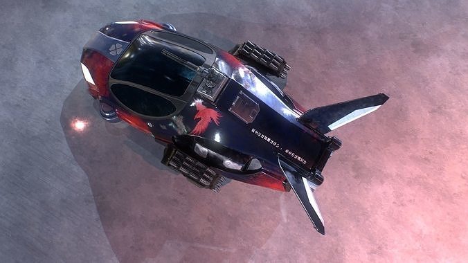 3D model Blueprints Sci-Fi Vehicle for Unreal Engine VR / AR / low-poly ...