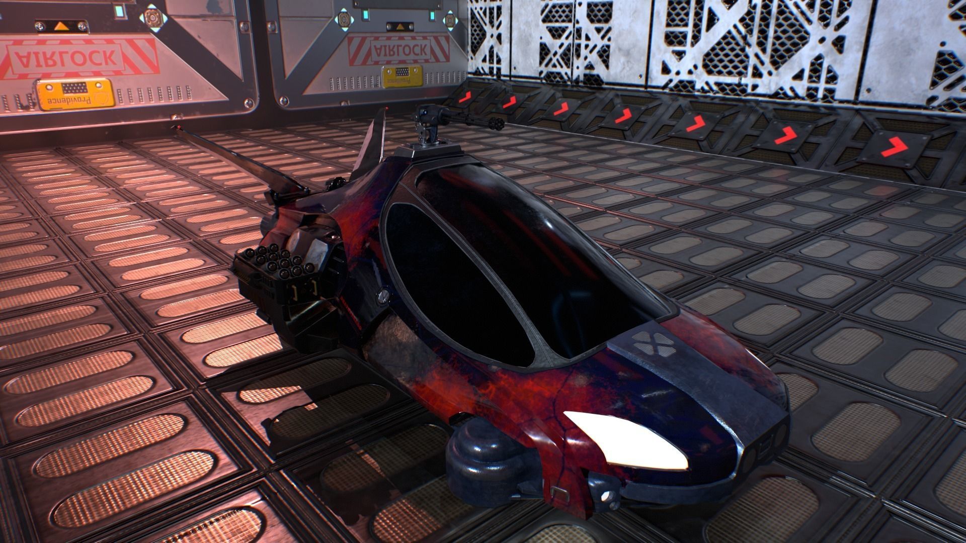 3D model Blueprints Sci-Fi Vehicle for Unreal Engine VR / AR / low-poly ...