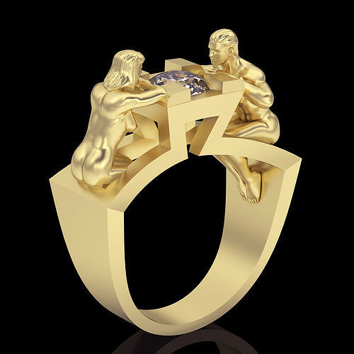 Lux ring silver gold sterling printable jewelry 3D model 3D model 3D ...