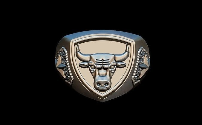 Chicago bulls ring 3D model 3D printable | CGTrader