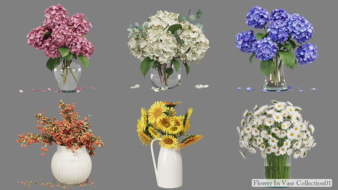 Flower In Vase Collection 01 | CGTrader