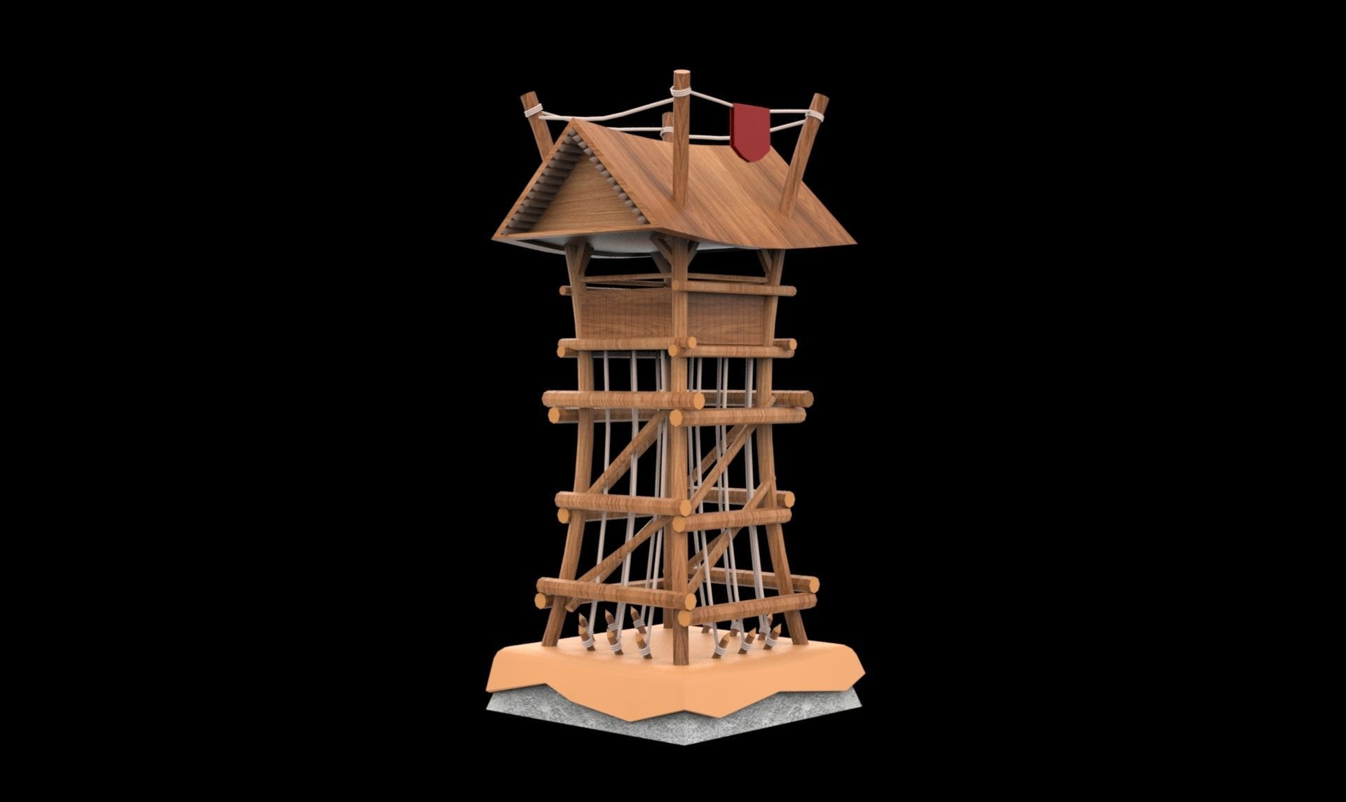 3D model watch tower VR / AR / low-poly | CGTrader