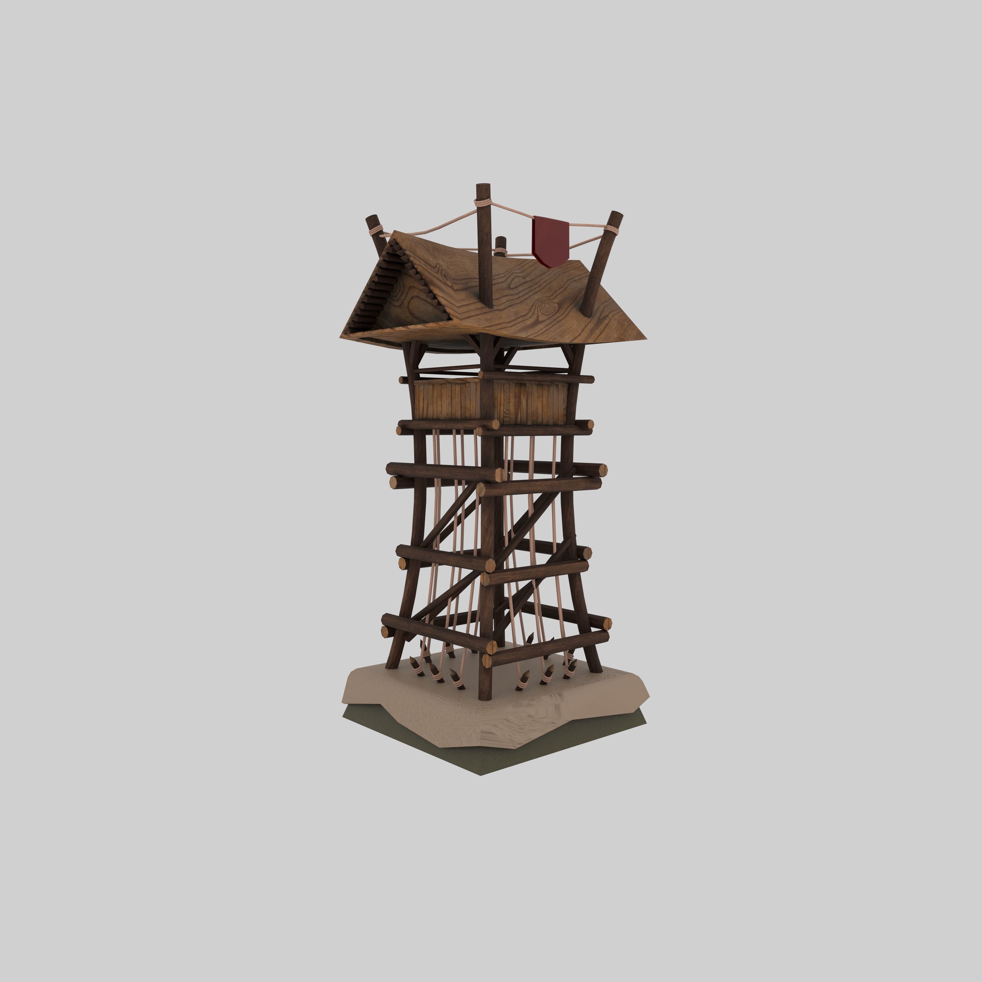 3D model watch tower VR / AR / low-poly | CGTrader
