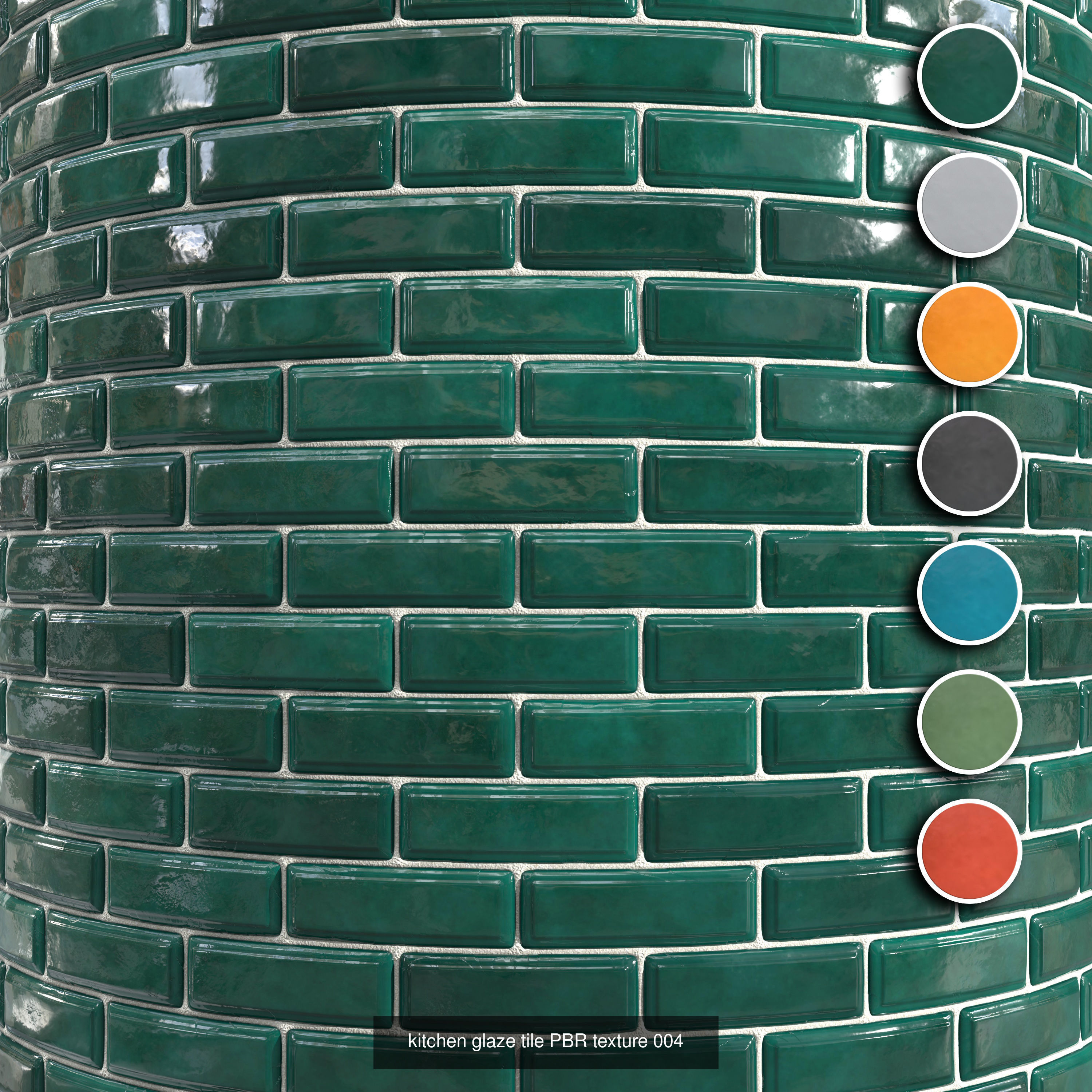 kitchen glaze tile PBR texture collection | CGTrader