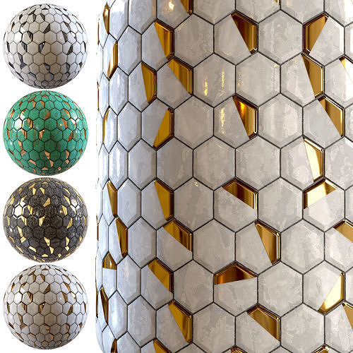 steel and marble tile PBR texture 002 Texture | CGTrader