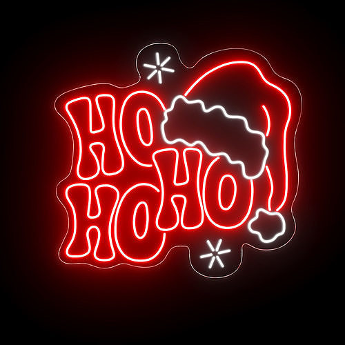 HO HO HO Neon Sign 3D model | CGTrader