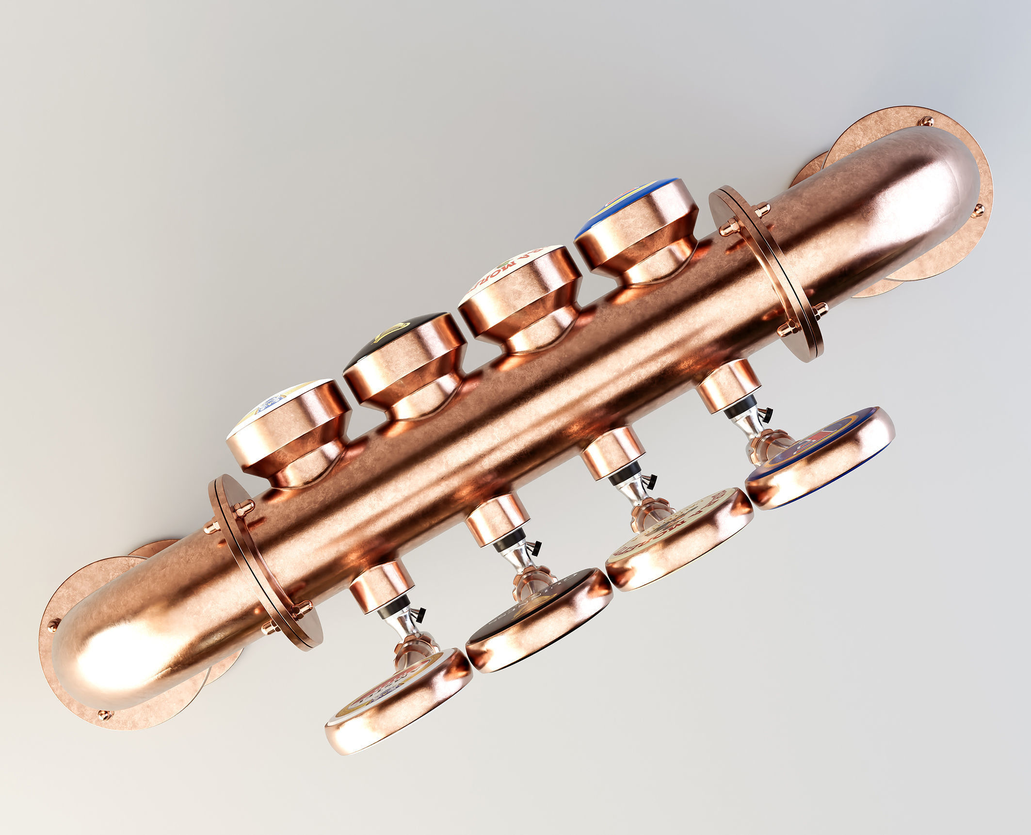 Copper Multi Beer Draught Tap 3D model | CGTrader