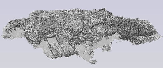 Captivating 3D Terrain Model of Jamaica Tropical Landscape 3D model 3D ...