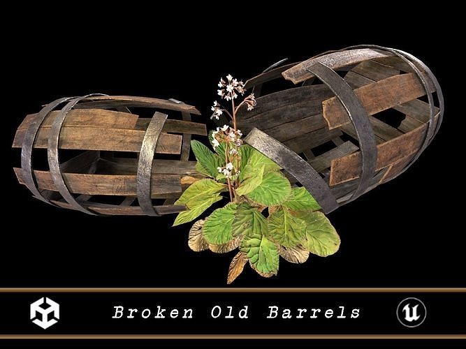 3D model Broken Old Barrels VR / AR / low-poly | CGTrader