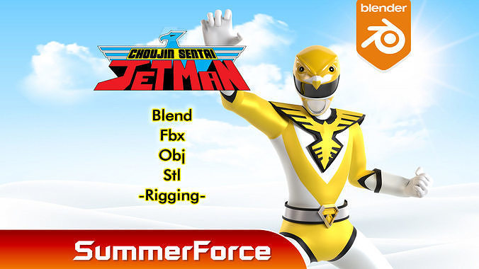 Yellow Owl - Chojin Sentai Jetman 3D model rigged | CGTrader
