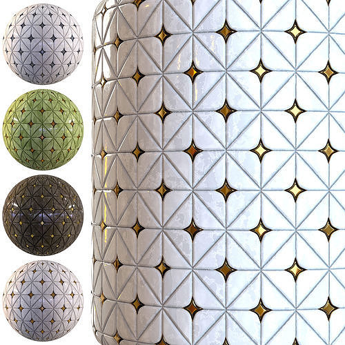 steel and marble tile PBR texture 007 Texture | CGTrader