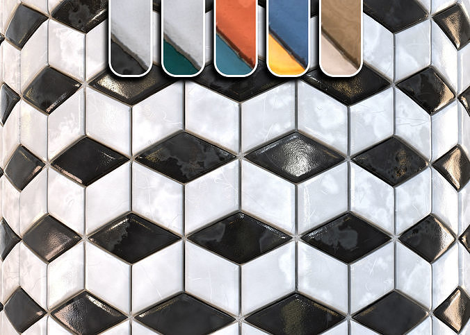 checkerboard tile PBR texture 004 Texture | CGTrader