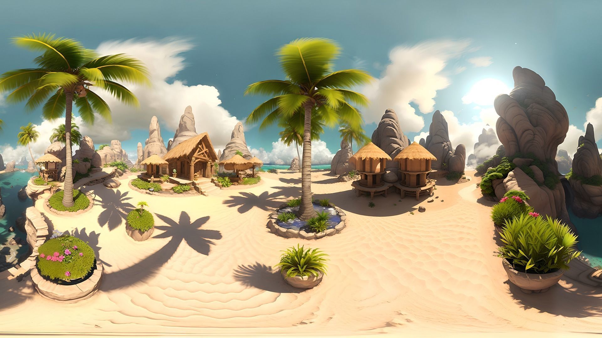 3D model HDRI Tropical Beach VR / AR / low-poly | CGTrader