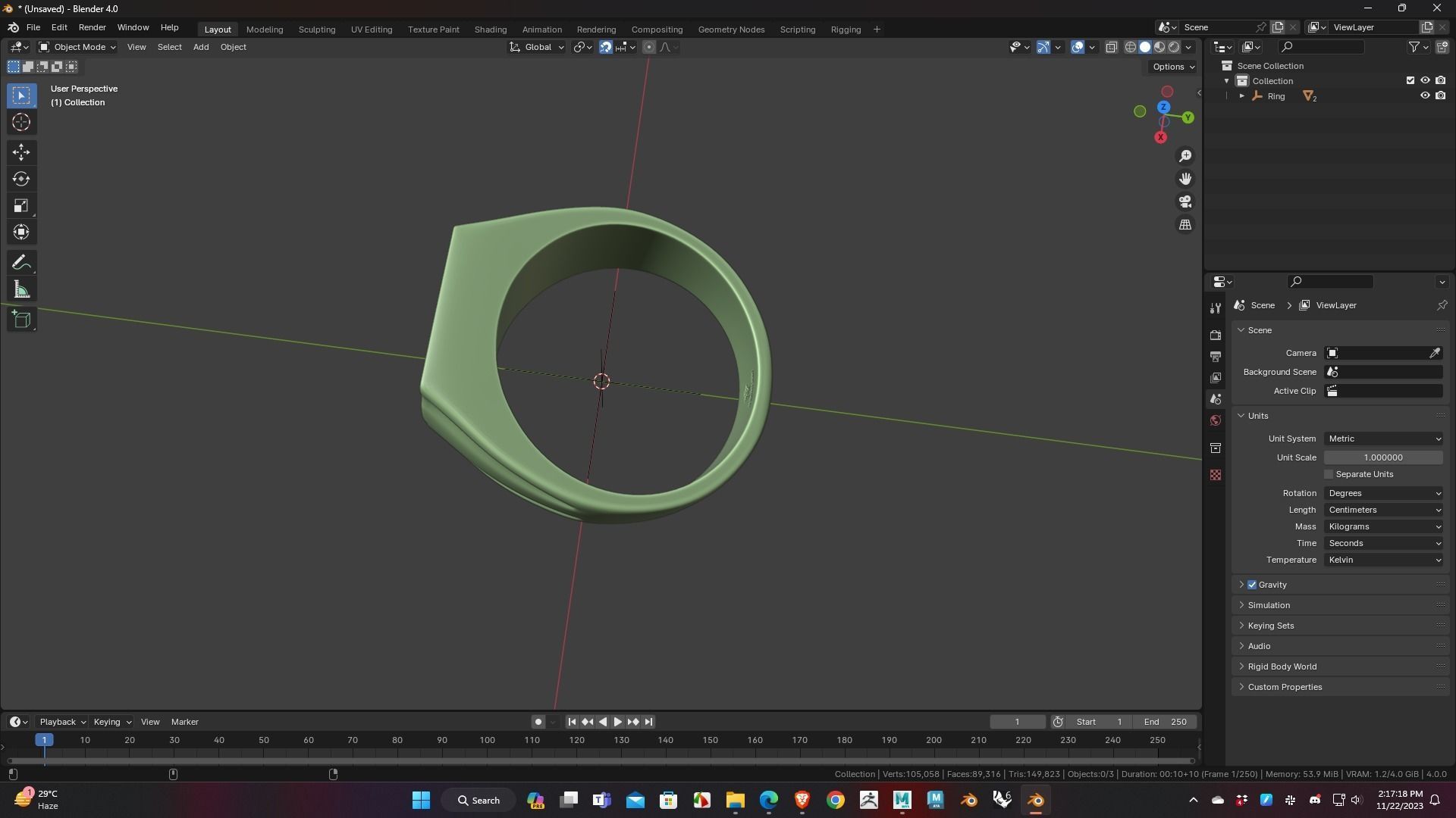 Stainless Ring Low Poly 3D Model for WebGL and 3d Printing Ready 3D ...