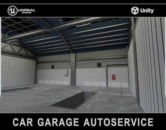 3D model Car Garage Autoservice Building VR / AR / low-poly | CGTrader