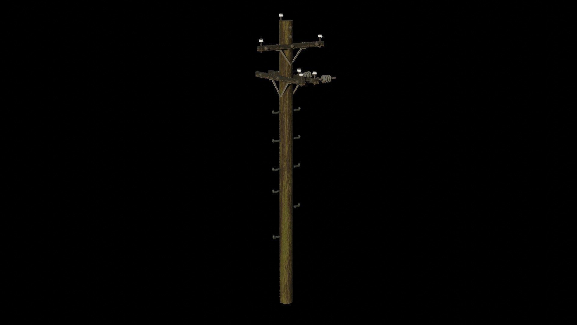 Weathered Telephone Pole 3D model | CGTrader