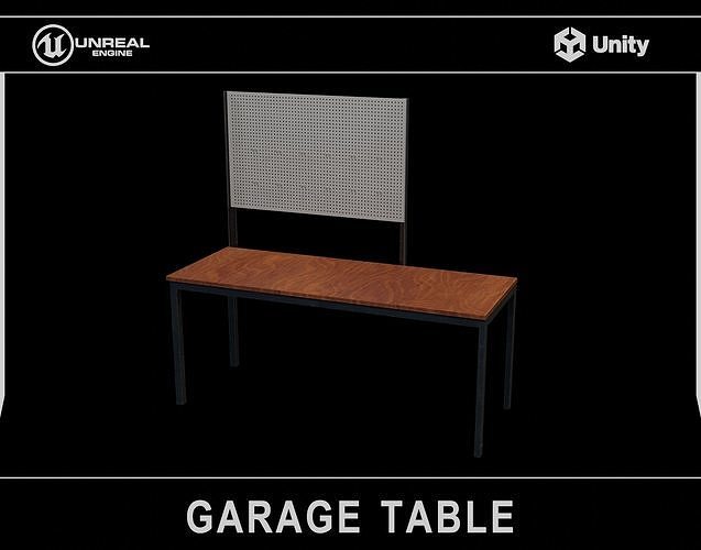 3D model Garage Workbench Table with Pegboard VR / AR / low-poly | CGTrader