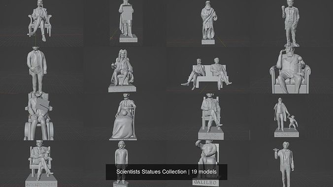 Scientists Statues Collection 3D printable | CGTrader