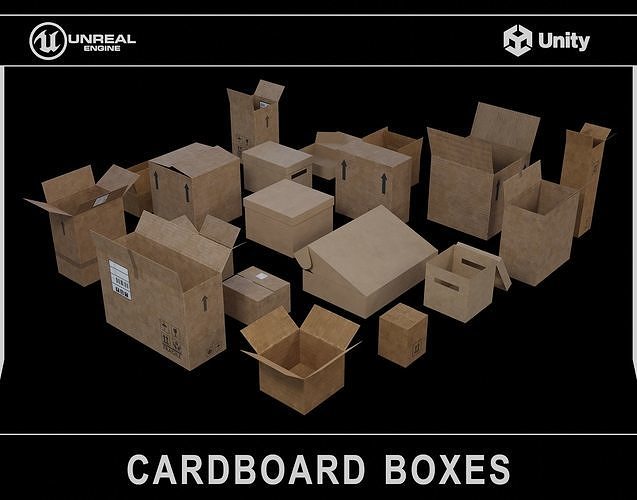 3D model Cardboard Boxes Pack VR / AR / low-poly | CGTrader