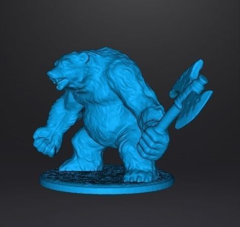 WEREBEAR CREATURE MINIATURE MODEL FOR FANTASY GAMES DND AND RPG 3D ...