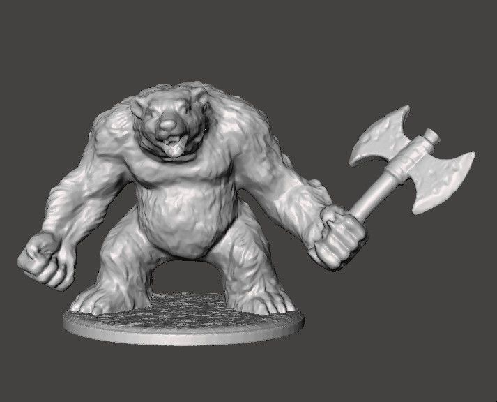 WEREBEAR CREATURE MINIATURE MODEL FOR FANTASY GAMES DND AND RPG 3D ...