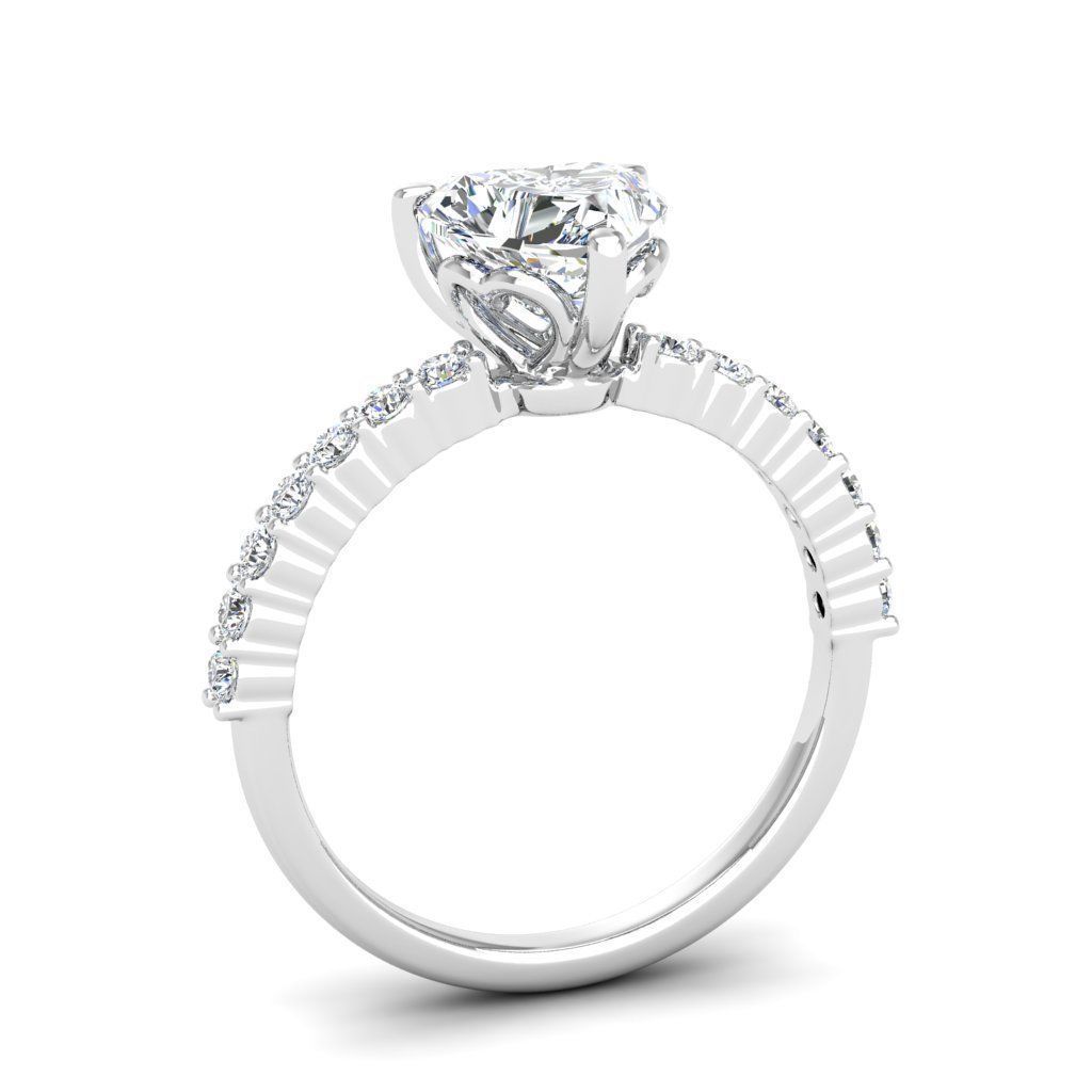 Engagement ring Alice heart 3D model 3D printable | CGTrader