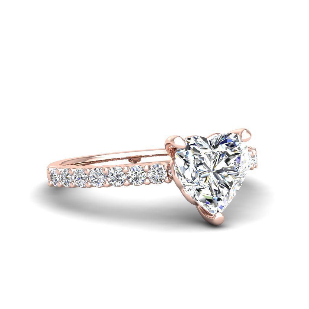 Engagement ring Alice heart 3D model 3D printable | CGTrader