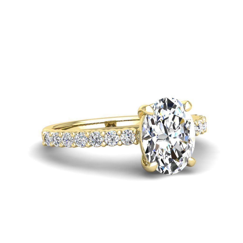 Engagement ring Alice oval 3D model 3D printable | CGTrader