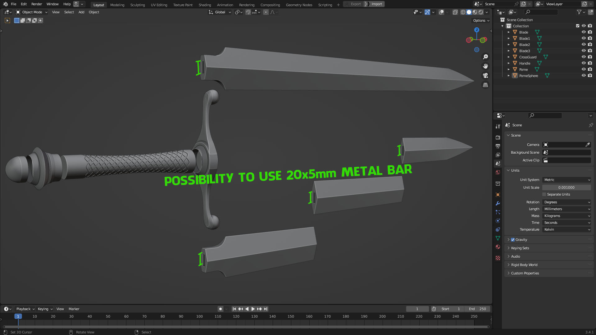 Dragon Ball Z-Sword for Cosplay 3D model 3D printable | CGTrader