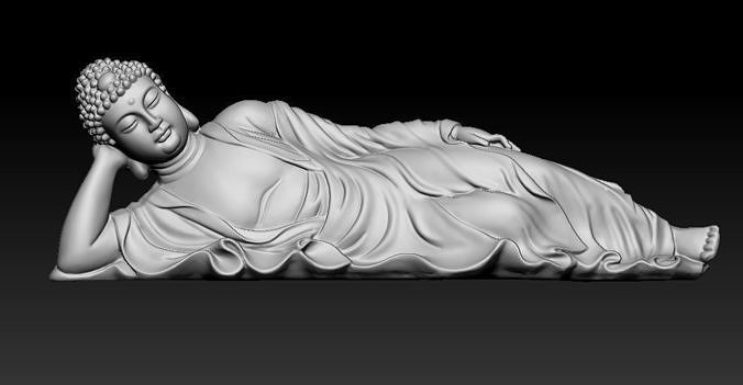 Asian Sleeping Buddha Statue 3D print model 3D model 3D printable ...