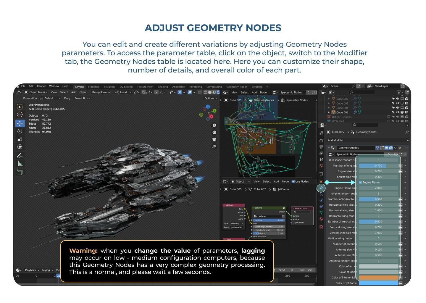 Spaceship Generator Blender 3D model | CGTrader